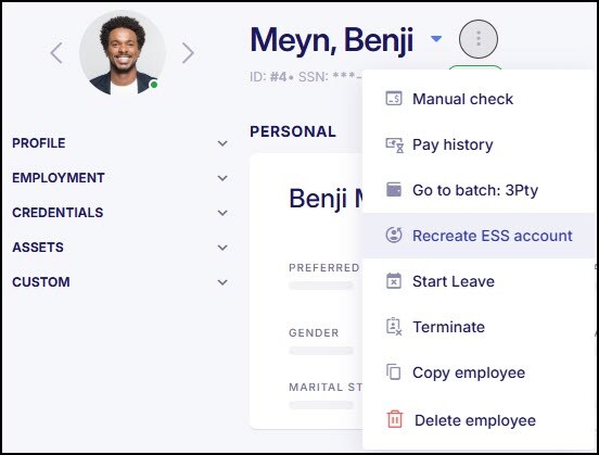 ESS Account Administration